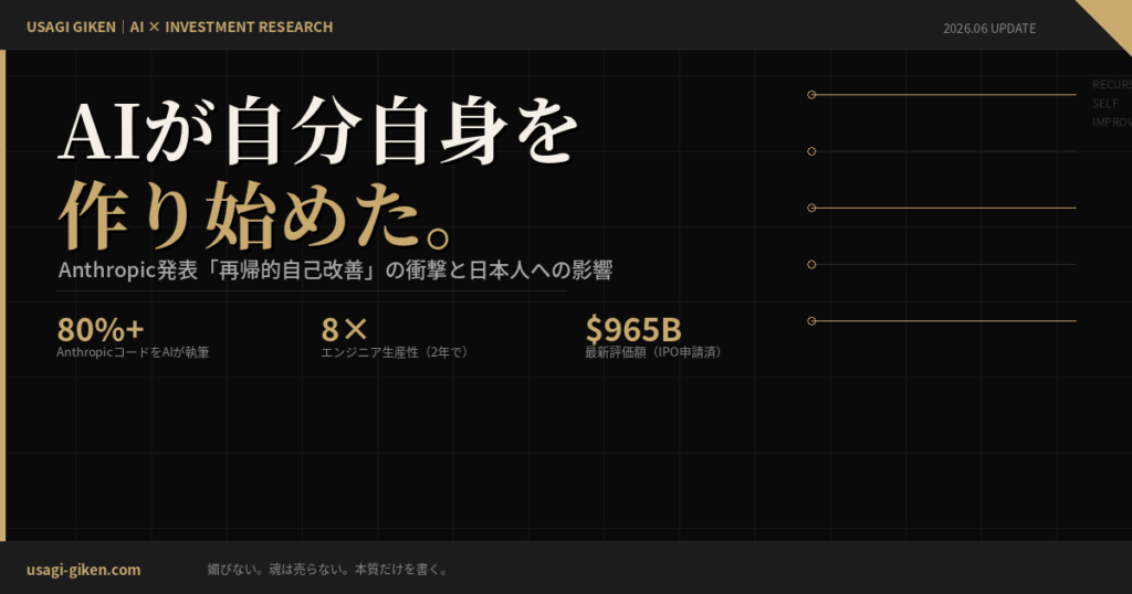 AIが自分でAIを作る時代が来た｜Anthropic「再帰的自己改善」発表を読み解く | USAGI GIKEN